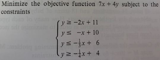 Solved Minimize The Objective Function 7x 4y Subject To