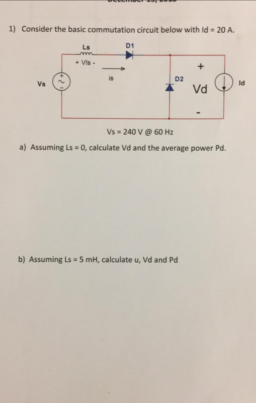 Solved 1) Consider the basic commutation circuit below with | Chegg.com