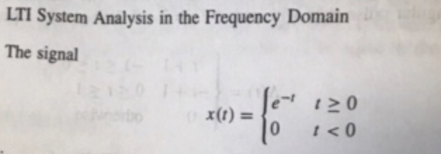 Solved LTI System Analysis in the Frequency Domain The | Chegg.com