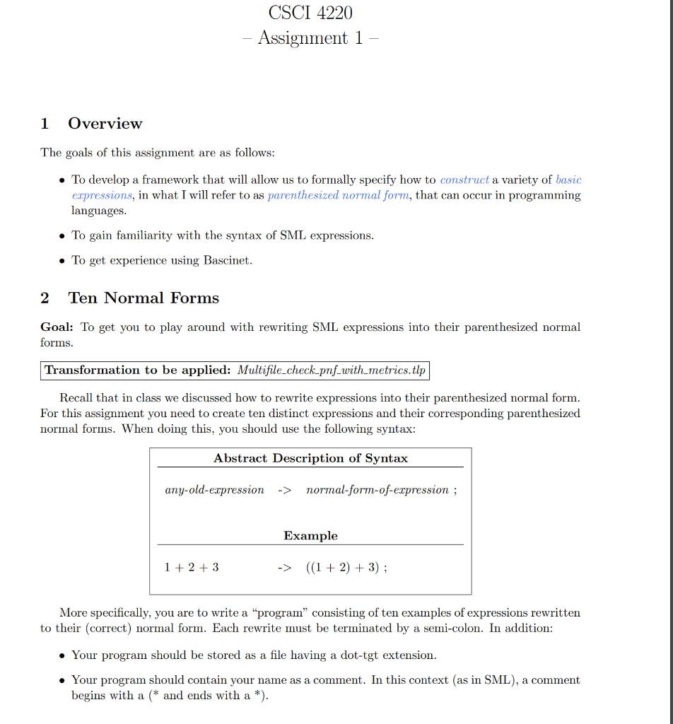 CSCI 4220 – Assignment 1 1 Overview The goals of this | Chegg.com
