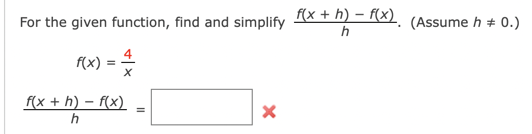 Solved For the given function, find and simplify | Chegg.com