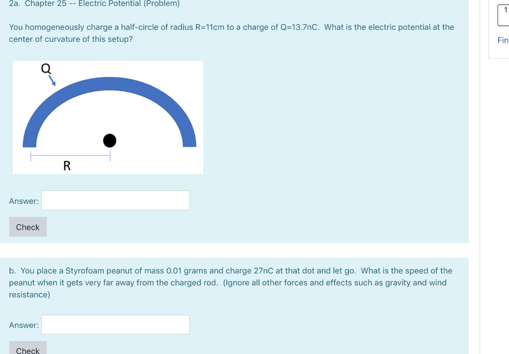 Solved 2a. Chapter 25 -- Electric Potential (Problem) You | Chegg.com