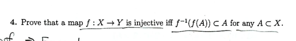 Solved 4. Prove that a map f:X→Y is injective iff | Chegg.com