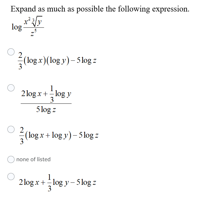 Solved Expand as much as possible the following expression. | Chegg.com