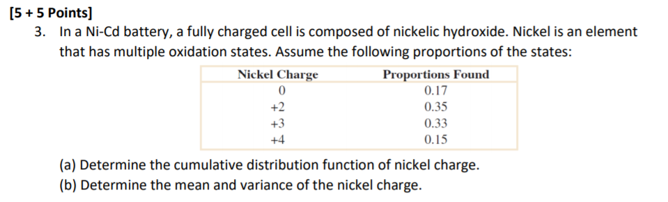 Solved 15+5 Points] In a Ni-Cd battery, a fully charged cell | Chegg.com