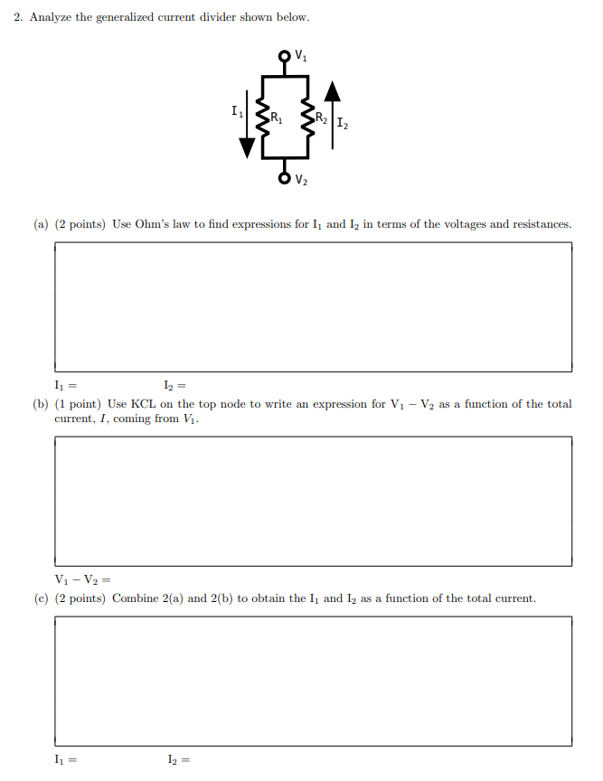 Solved 2. Analyze the generalized current divider shown | Chegg.com
