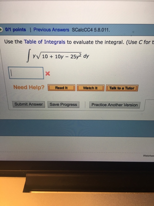Solved Use the Table of Integrals to evaluate the integral. | Chegg.com