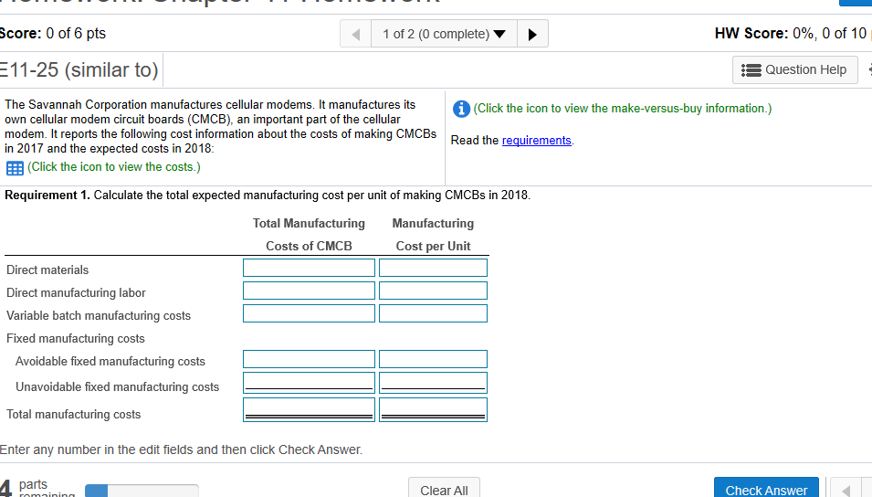 Requirements 1. Calculate the total expected | Chegg.com
