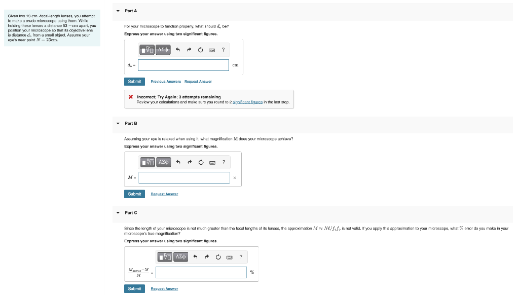 Solved Givan twa 13 cm - Hocal-Inngth Innses, you nttempt to | Chegg.com