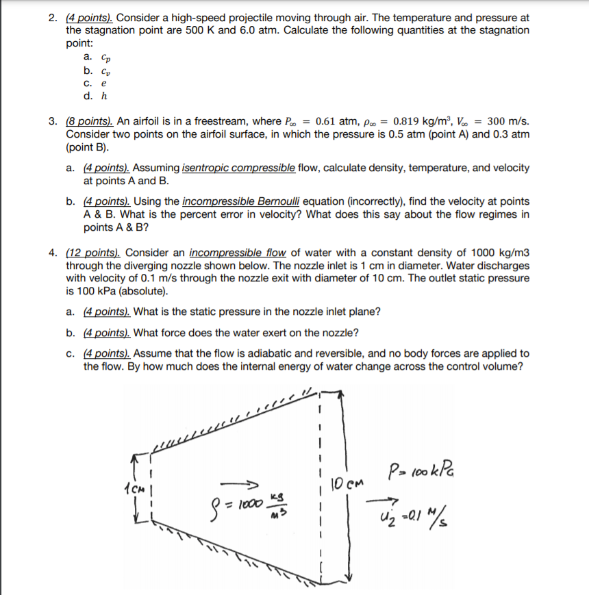 2. (4 points). Consider a high-speed projectile | Chegg.com