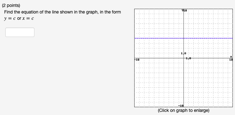 Solved (2 points) Find the equation of the line shown in the | Chegg.com