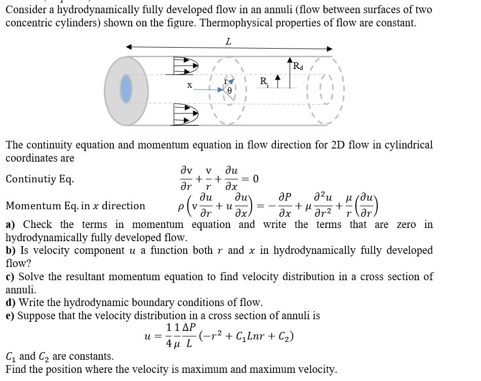 Solved Consider a hydrodynamically fully developed flow in | Chegg.com