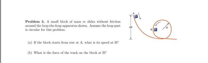 Solved Problem 5. A small block of mass m slides without | Chegg.com
