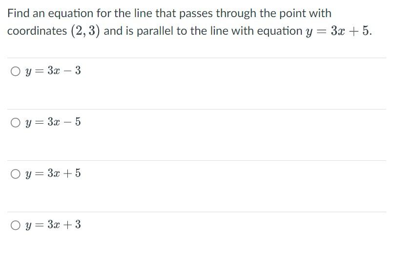 Solved Find an equation for the line that passes through the | Chegg.com