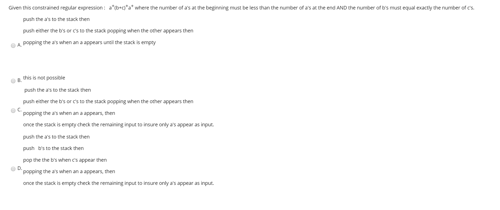 Solved Given this constrained regular expression: at(b+c)+a+ | Chegg.com