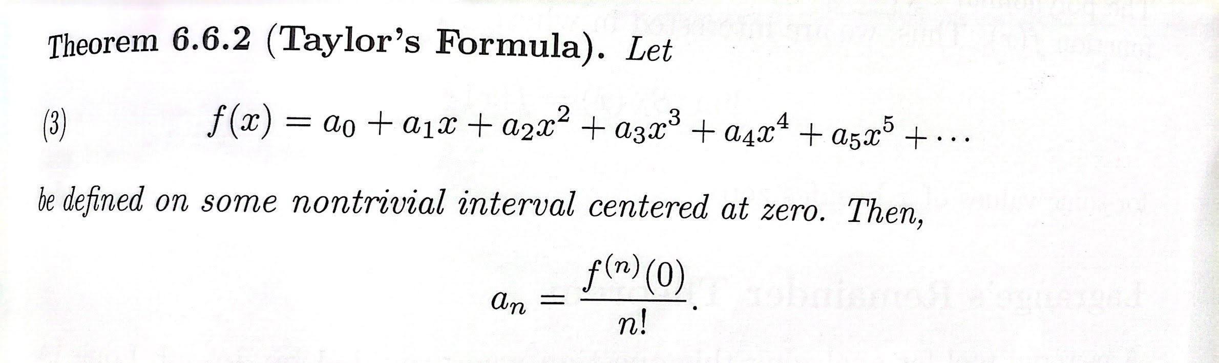 Solved Exercise 6.6.3. Derive the formula for the Taylor | Chegg.com