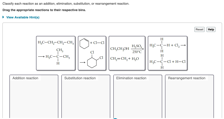 Solved Classify each reaction as an addition, elimination, | Chegg.com