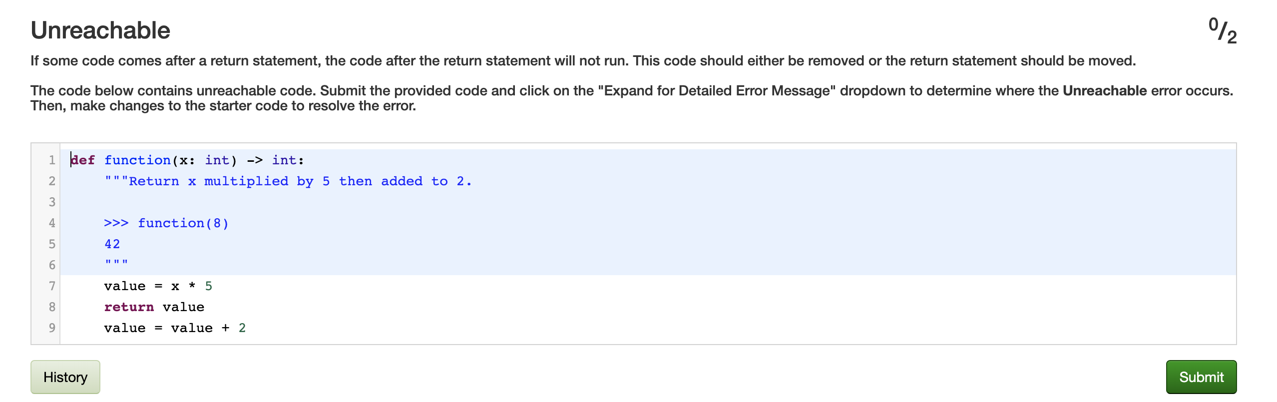 Solved Unreachable If some code comes after a return | Chegg.com Solved Unreachable If some code comes after a return | Chegg.com