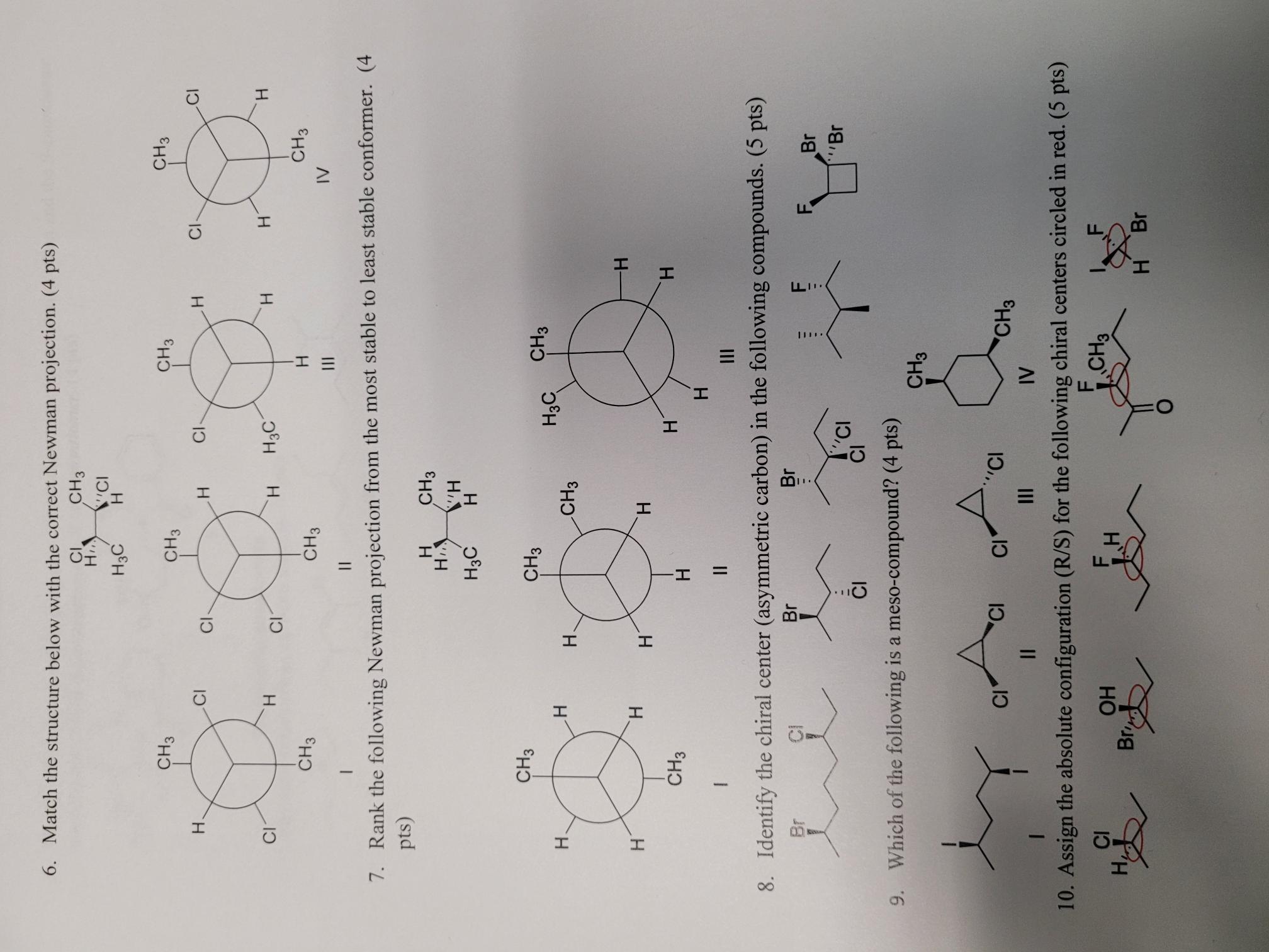 Solved 6. Match the structure below with the correct Newman | Chegg.com