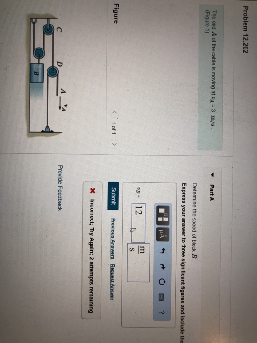 Solved Problem 12.202 The end A of the cable is moving at vA | Chegg.com