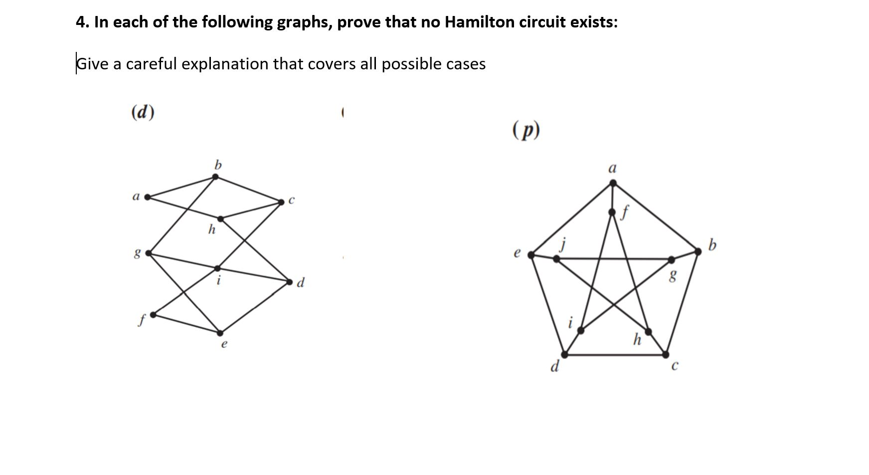 Solved 4. In each of the following graphs, prove that no | Chegg.com