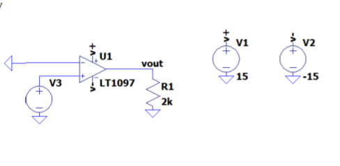 Solved The LT1097 OPAMP is connected in the open loop | Chegg.com