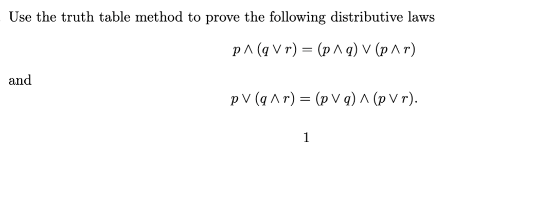 Solved Use the truth table method to prove the following | Chegg.com
