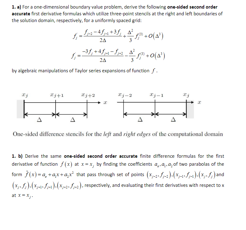 1. a) For a one-dimensional boundary value problem, | Chegg.com
