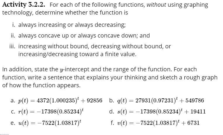 Solved Activity 3.2.2. For each of the following functions, | Chegg.com