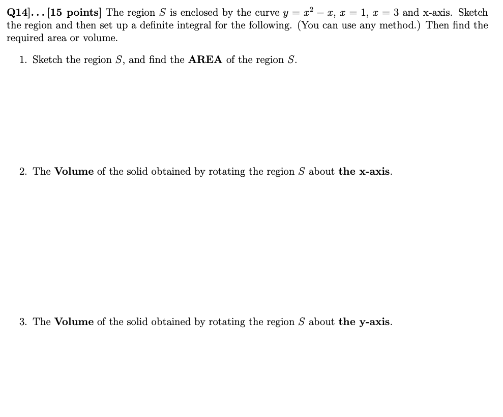 Solved Q14]... [15 points) The region S is enclosed by the | Chegg.com