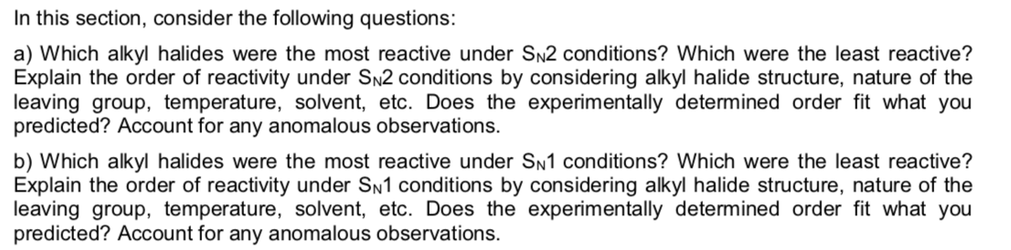 Solved Introduction The Reaction Rate Of Nucleophilic