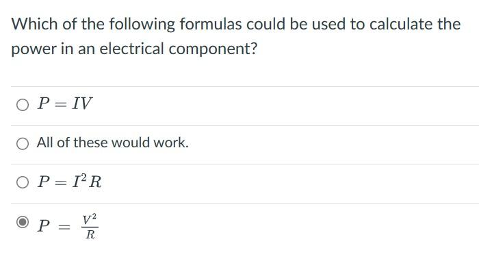 Solved Which of the following formulas could be used to | Chegg.com