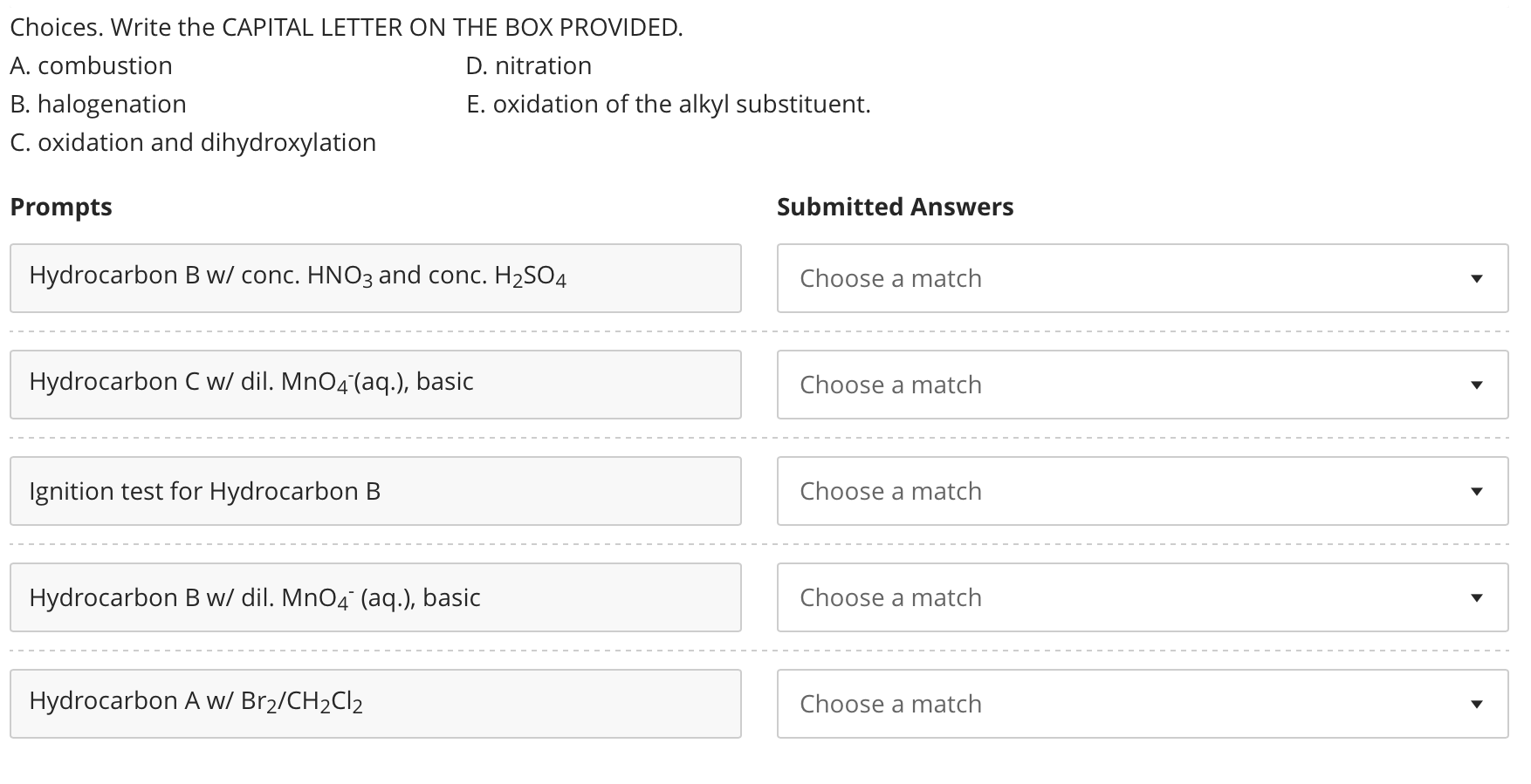 Solved Hydrocarbon Analysis. Based on the following | Chegg.com