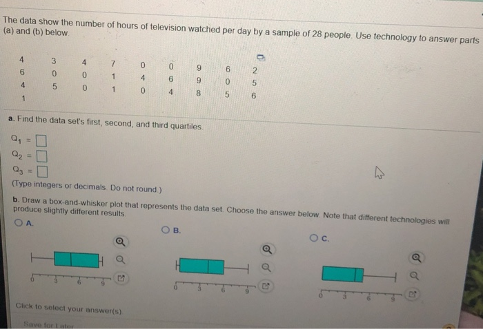 Solved The data show the number of hours of television | Chegg.com