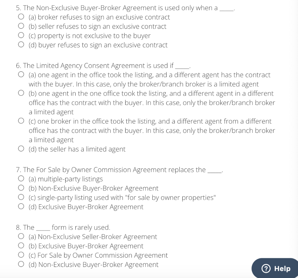 Solved 1. The form helps avoid limited agency if the agent | Chegg.com