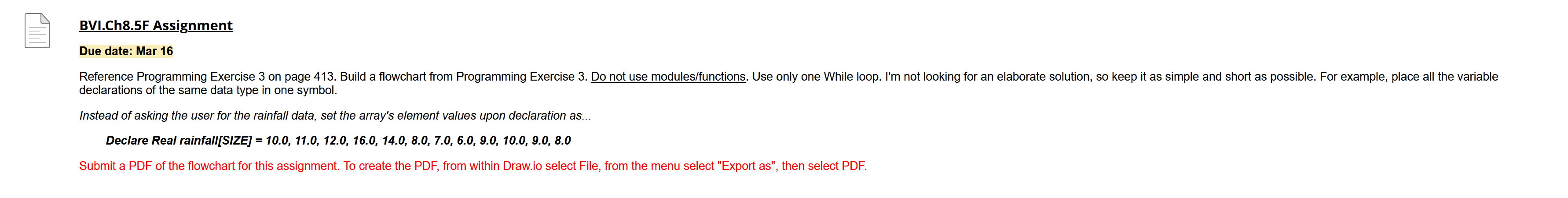 Solved BVI.Ch8.5F Assignment Due date: Mar 16 declarations | Chegg.com
