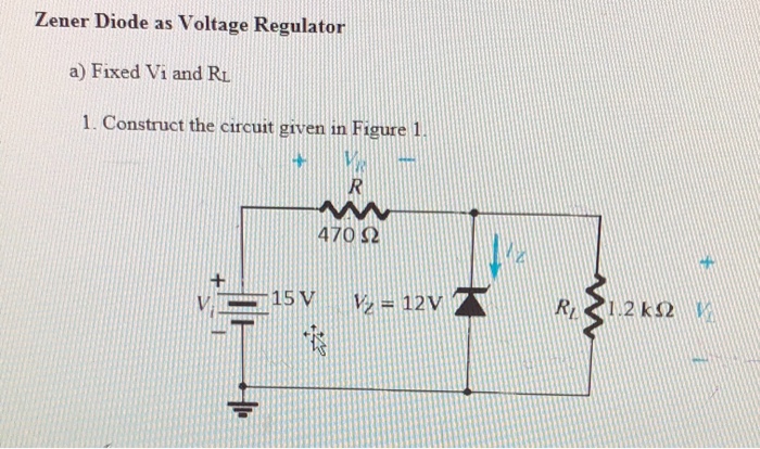 Solved Zener Diode as Voltage Regulator a) Fixed Vi and Ru | Chegg.com