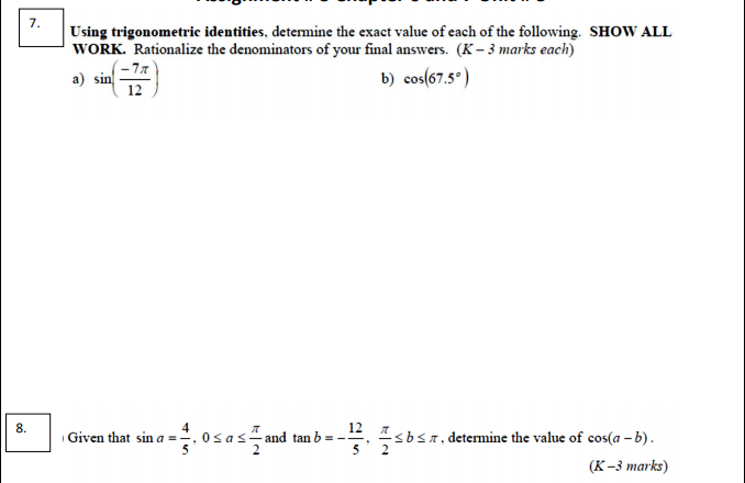 Solved 1. For each of the following, i) rewrite the | Chegg.com