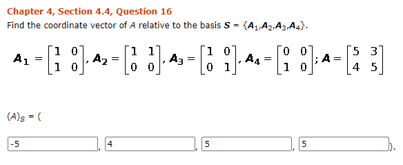 Solved Find the coordinate vector of A relative to the basis | Chegg.com