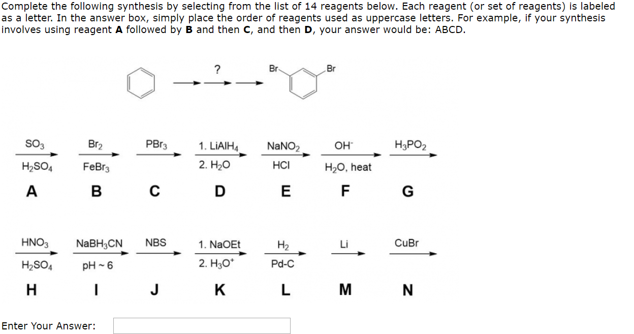 Solved Complete the following synthesis by selecting from | Chegg.com