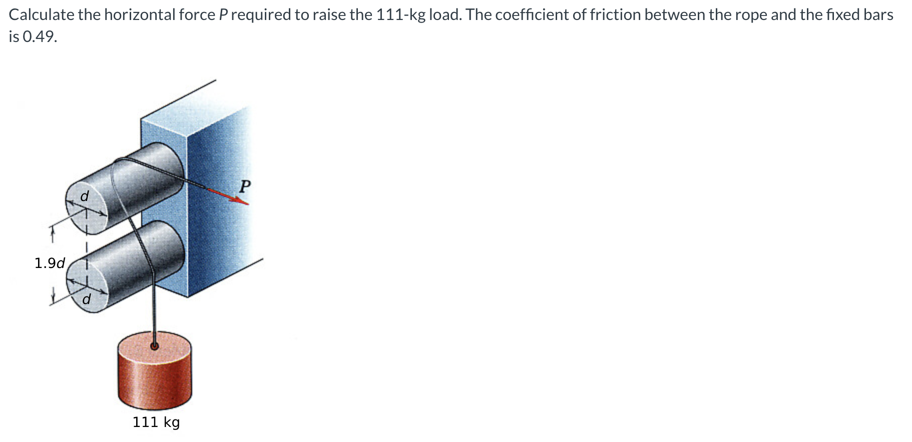 Solved Calculate the horizontal force Prequired to raise the | Chegg.com