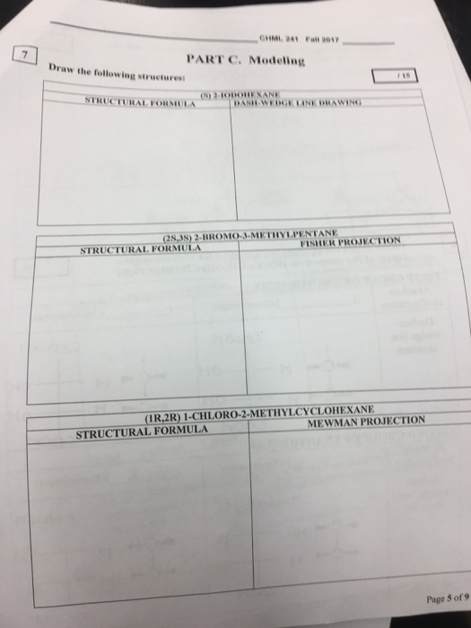 Solved GHMI 241 Fal 7 PART C. Modeling Draw the following | Chegg.com