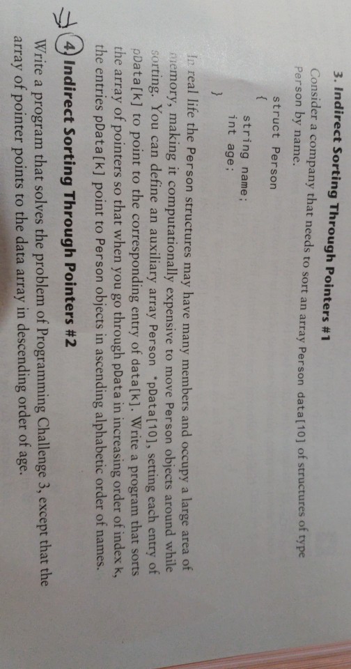 Solved 3. Indirect Sorting Through Pointers #1 Consider a | Chegg.com