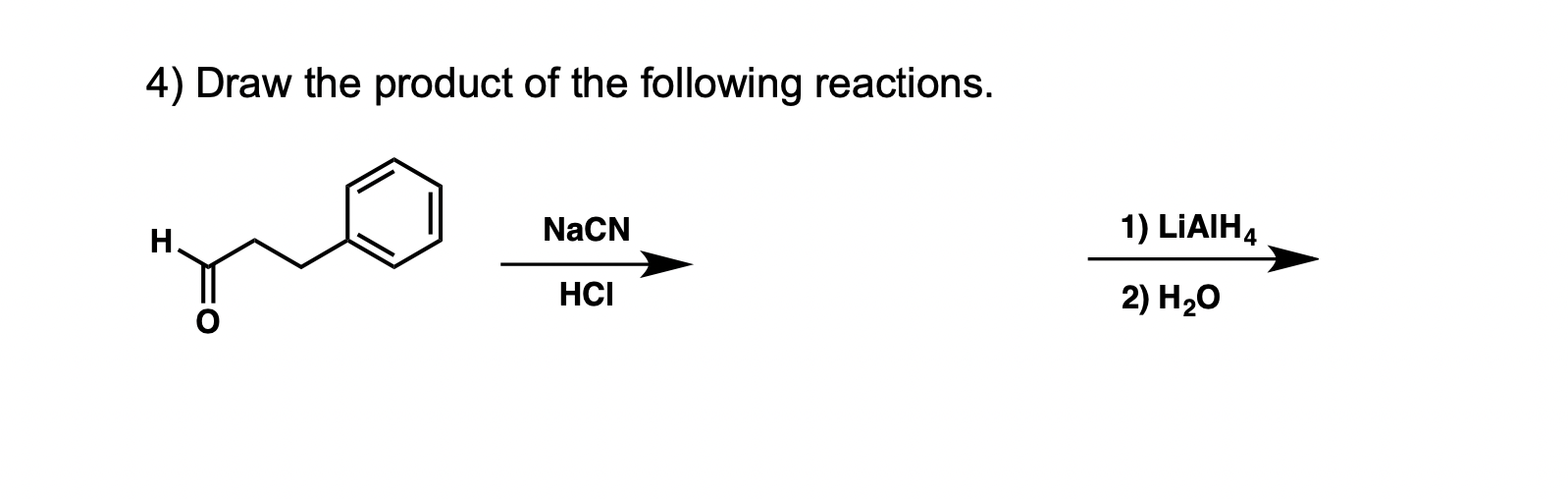 Solved 4) Draw the product of the following reactions. | Chegg.com