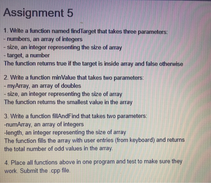 Solved Assignment 5 1 Write A Function Named Findtarget