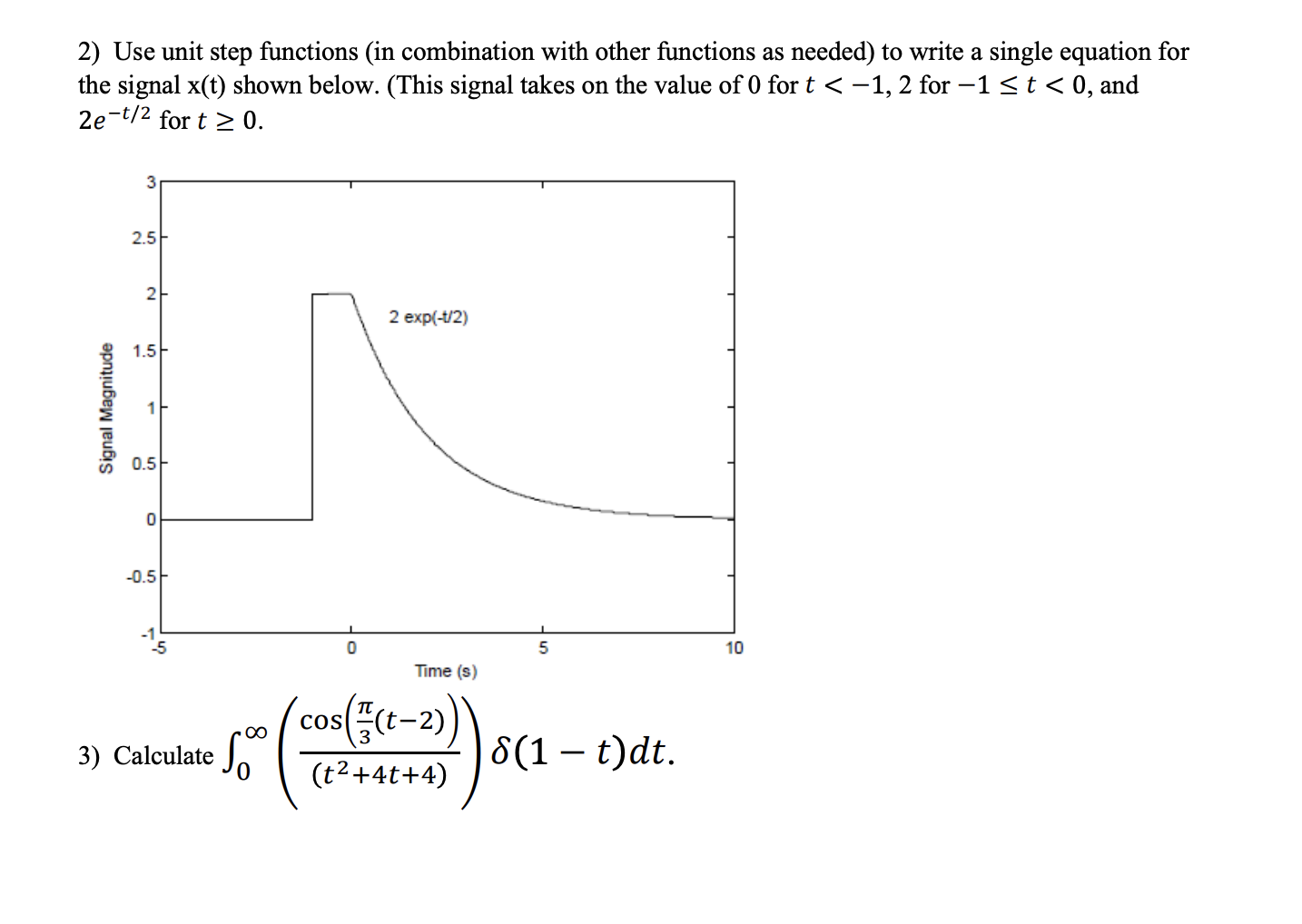 Solved 2)Use unit step functions (in combination with other | Chegg.com