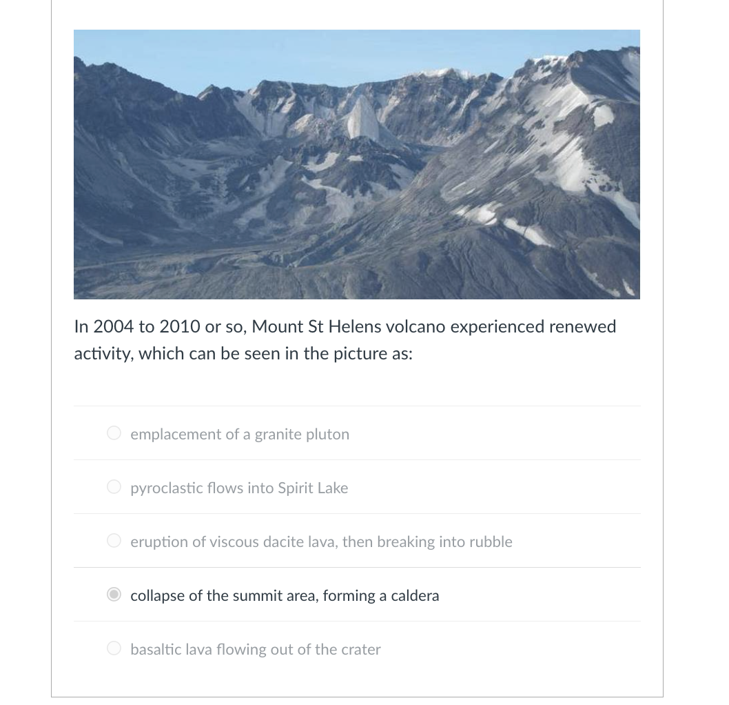 Solved In 2004 to 2010 or so, Mount St Helens volcano | Chegg.com