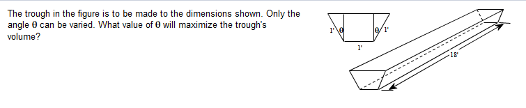Solved The trough in the figure is to be made to the | Chegg.com