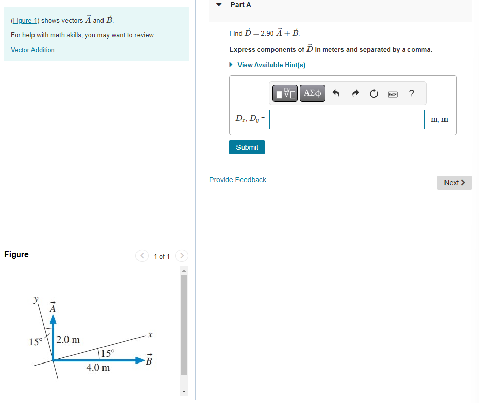 Solved (Figure 1) shows vectors A and B. For help with math | Chegg.com