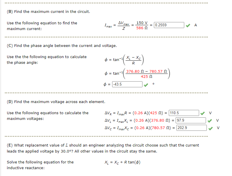 Solved A series RLC circuit has R = 425 2, L = 1.00 H, C = | Chegg.com